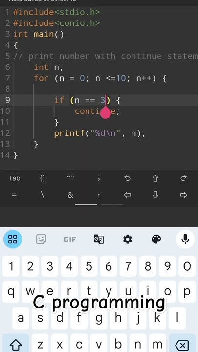 Continue statement program # c program #shorts - YouTube