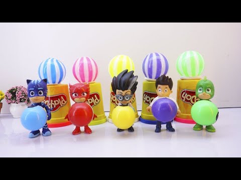 Learn Colors With Pj Masks toy Pregnant 어린이와 장난감을위한 색상 영어 배우기