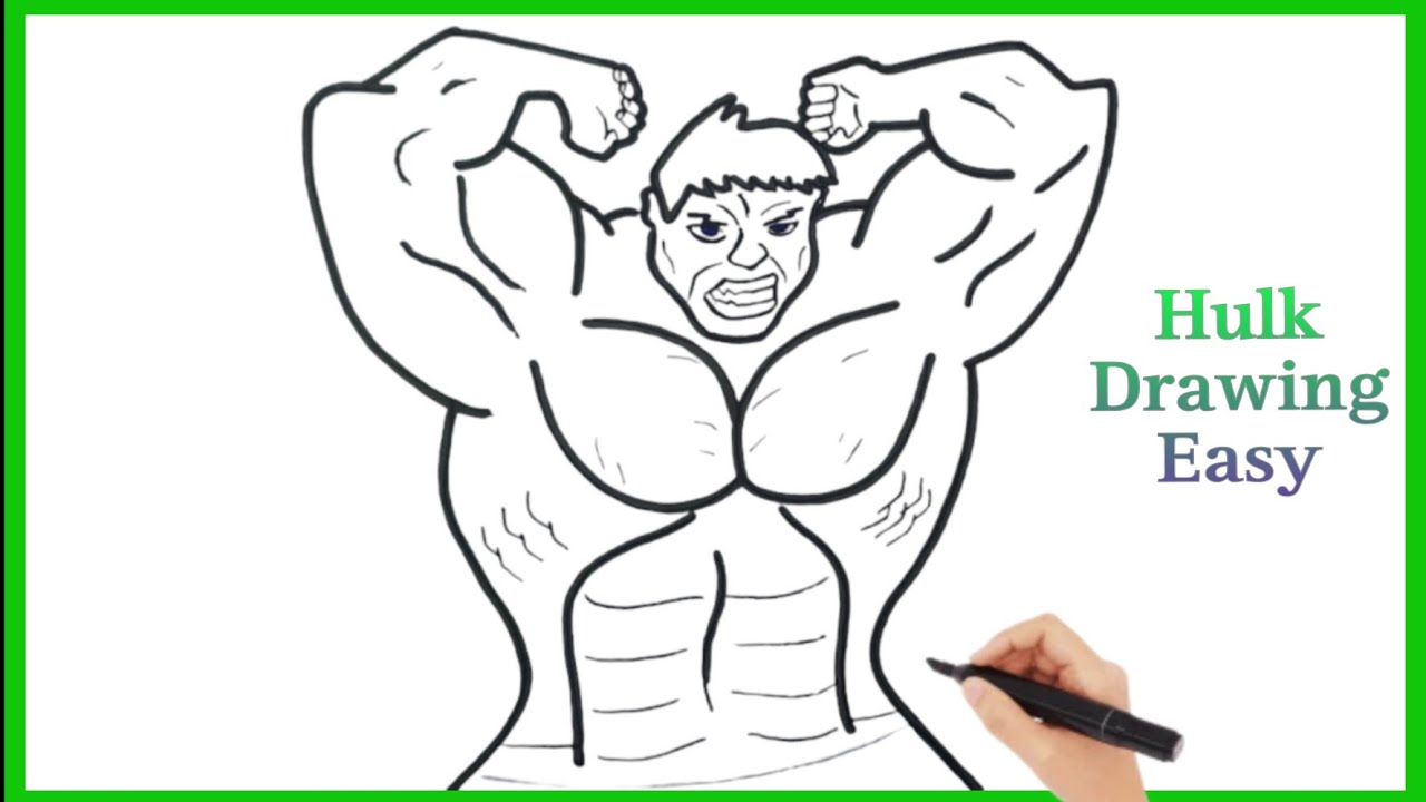 How to Draw Hulk Easy for Kids | Marvel Hulk Drawing Step by step - YouTube