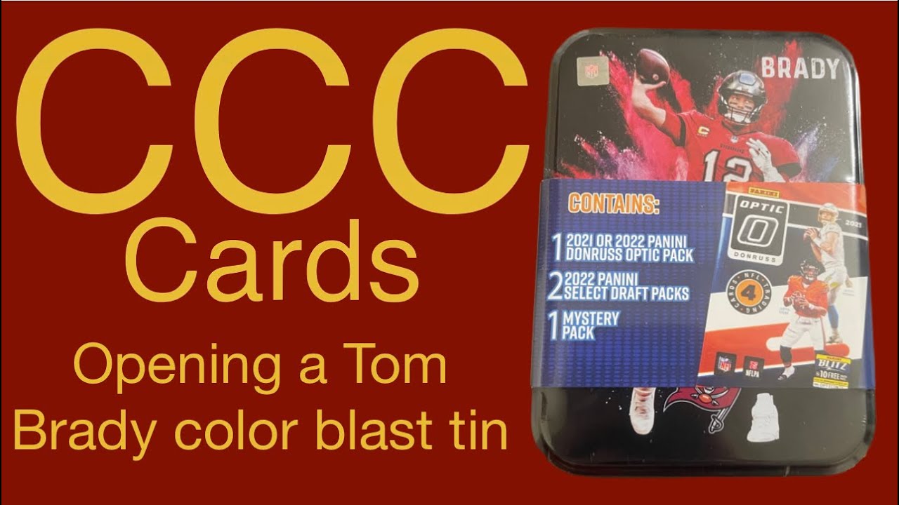 Opening a Tom Brady color blast tin with prizm and optic packs - YouTube
