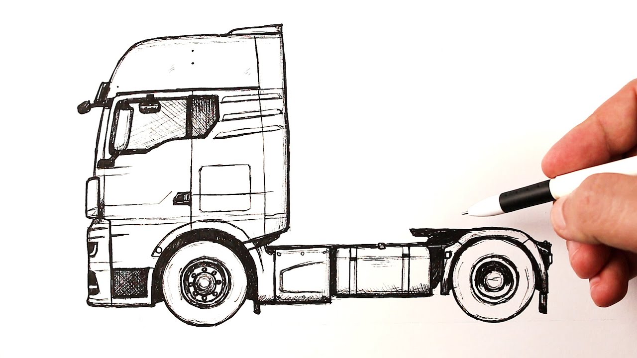How to draw a MAN Truck - YouTube