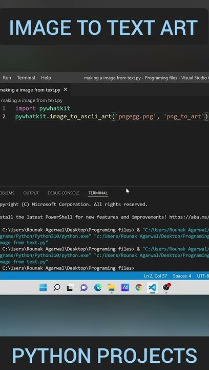 It's so easy coding in python | Creating a ASCII art from a image 2 # ...