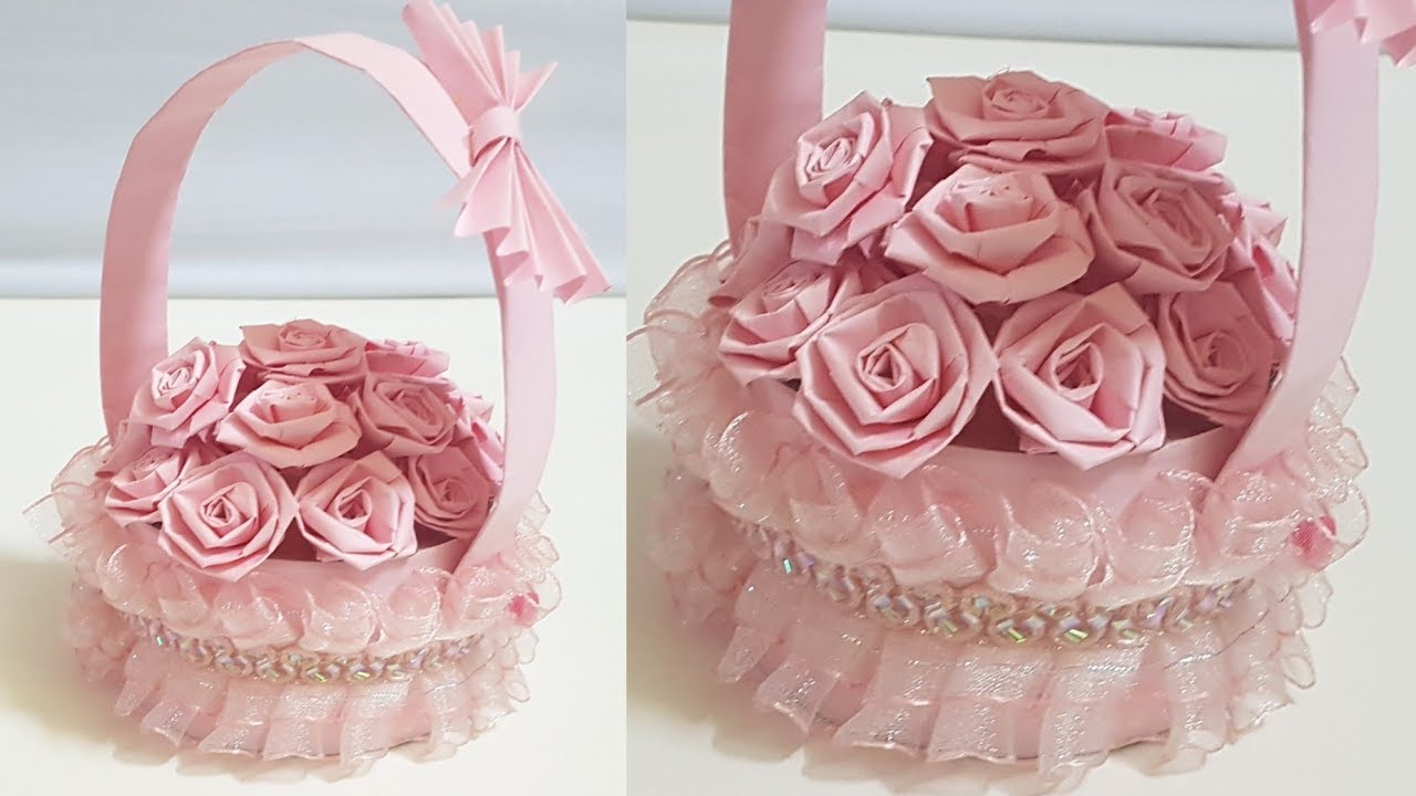 how to make Basket Origami paper flower ...