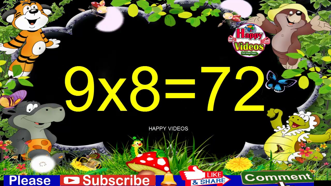 Multiplication Tables For Children 9x1=9 / Tables For Kids & Beginner ...