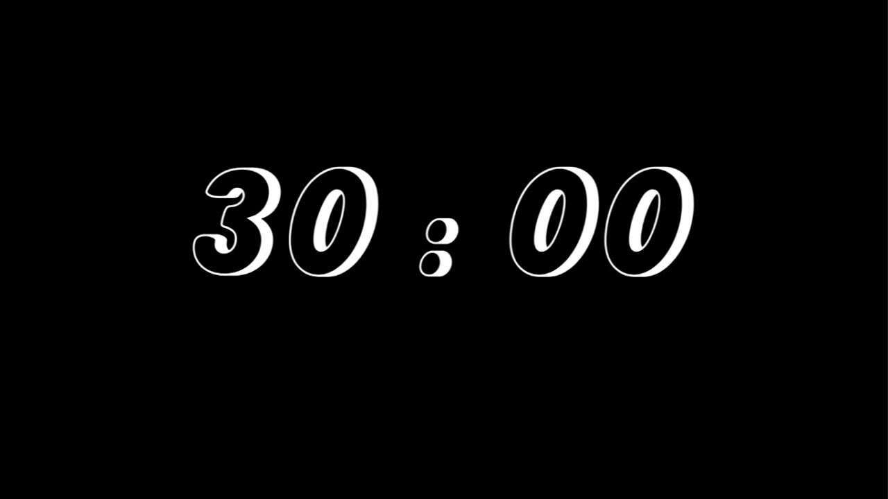 30 minutes Simple Timer Countdown with Black Background and Alarm - YouTube