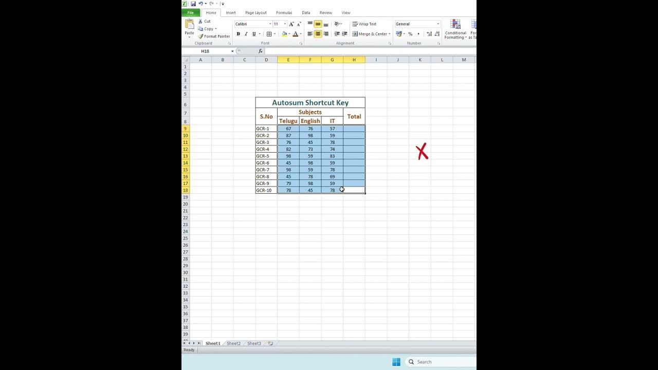 AutoSum Shortcut Key in MS Excel # AutoSum Shortcut Key - YouTube