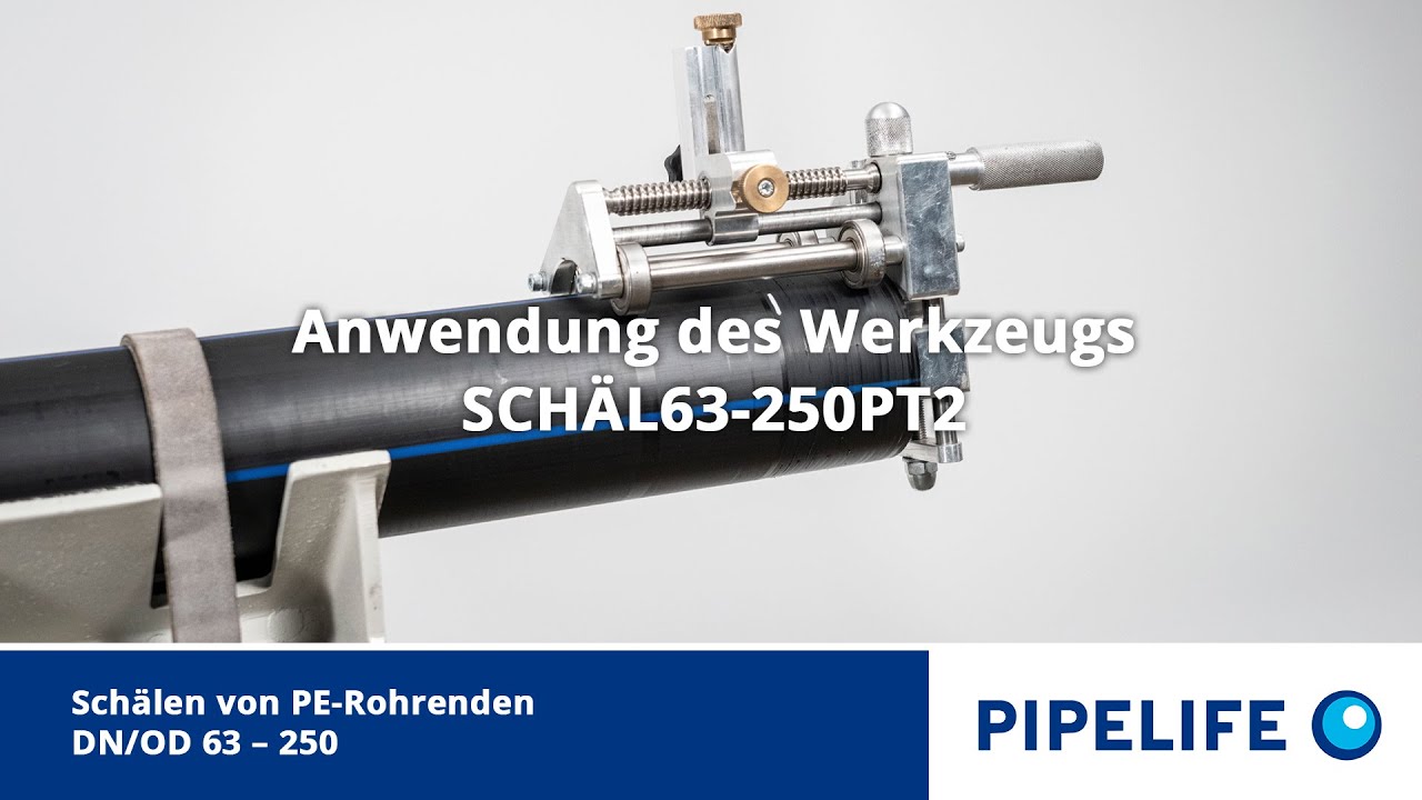 Schälen von PE-Rohrenden DN/OD 63 – 250 - YouTube