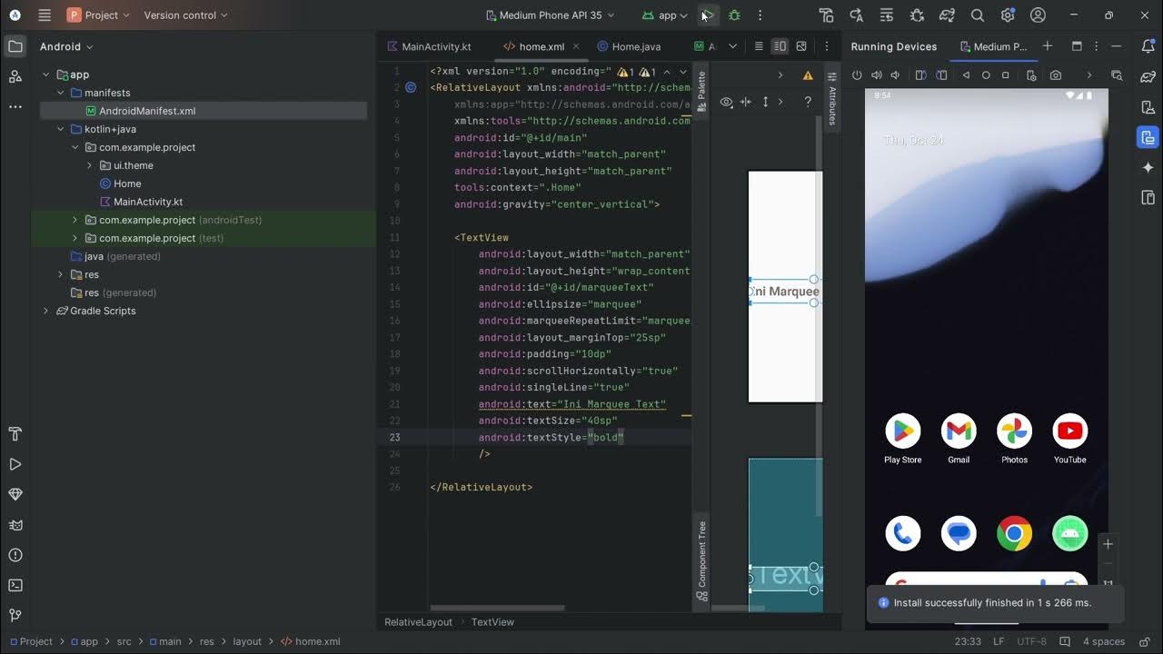Modifikasi TextView XML di Android Studio - YouTube