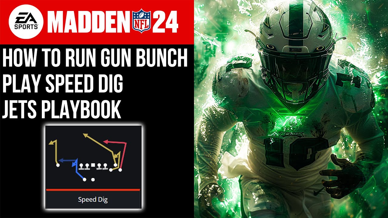 MADDEN 24 HOW TO RUN GUN BUNCH PLAY SPEED DIG JETS PLAYBOOK - YouTube