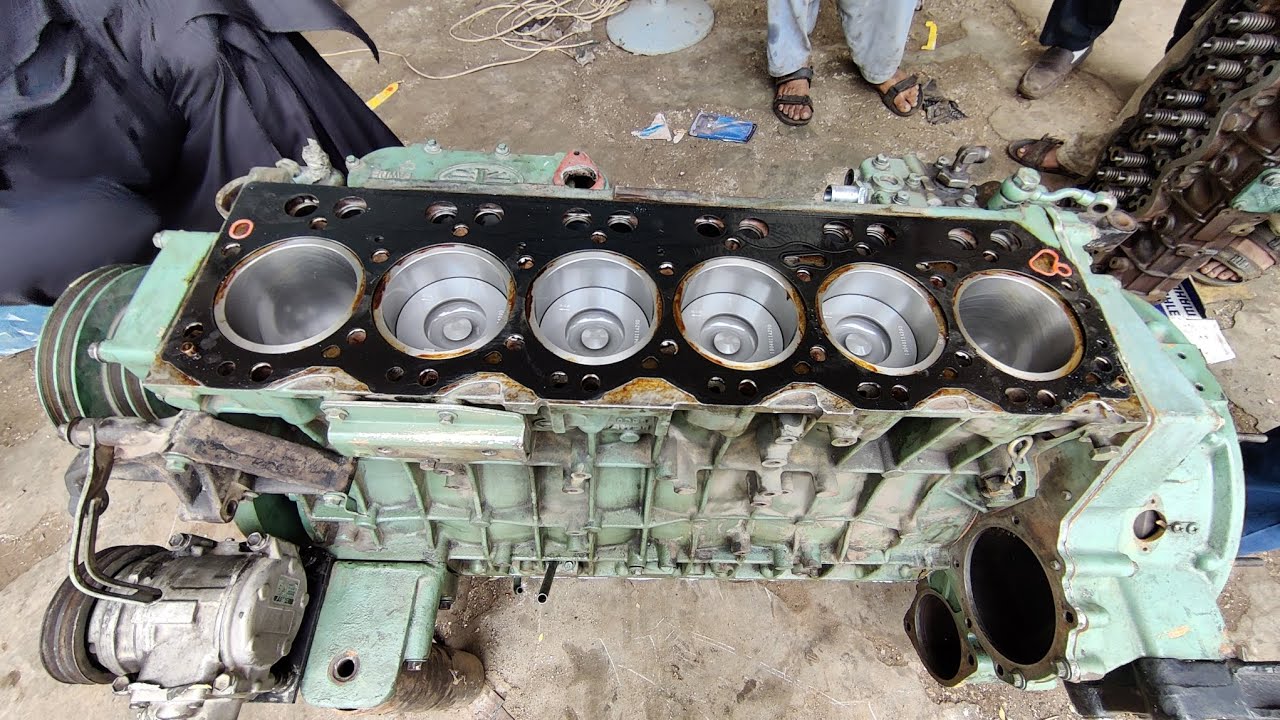 diesel engine rebuild start to finish || 6 cylinder engine rebuild ...