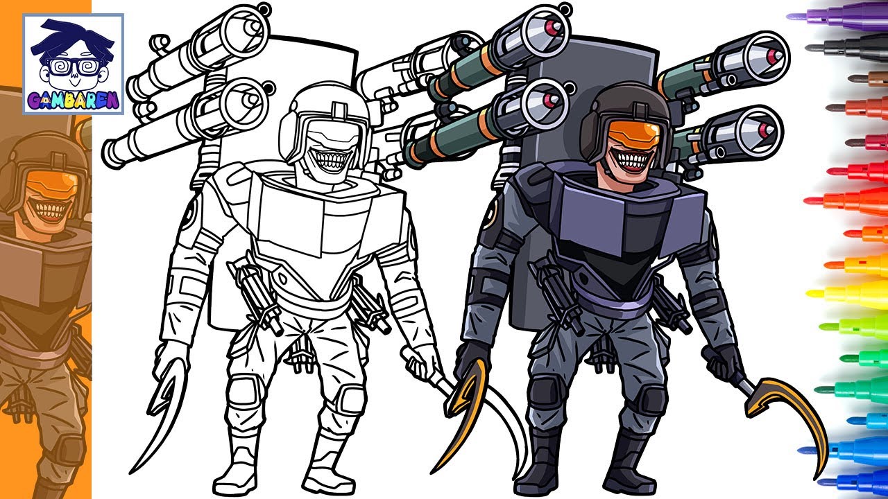 Cara Menggambar SKIBIDI SWAT POLICE MUTANT | Skibidi Toilet episode 77 ...