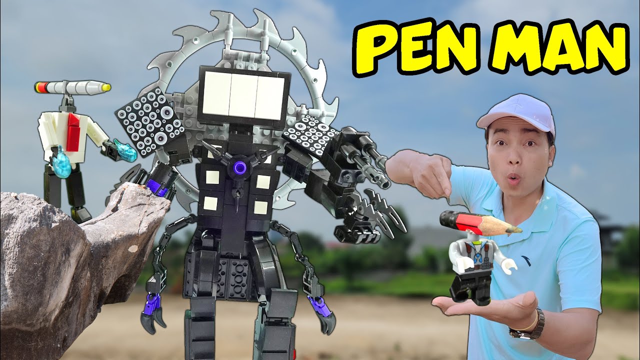 Thử Thách Lắp Lego Pen Man Siêu Đơn Giản Cùng TV Man Răng Cưa | Hải Củ ...