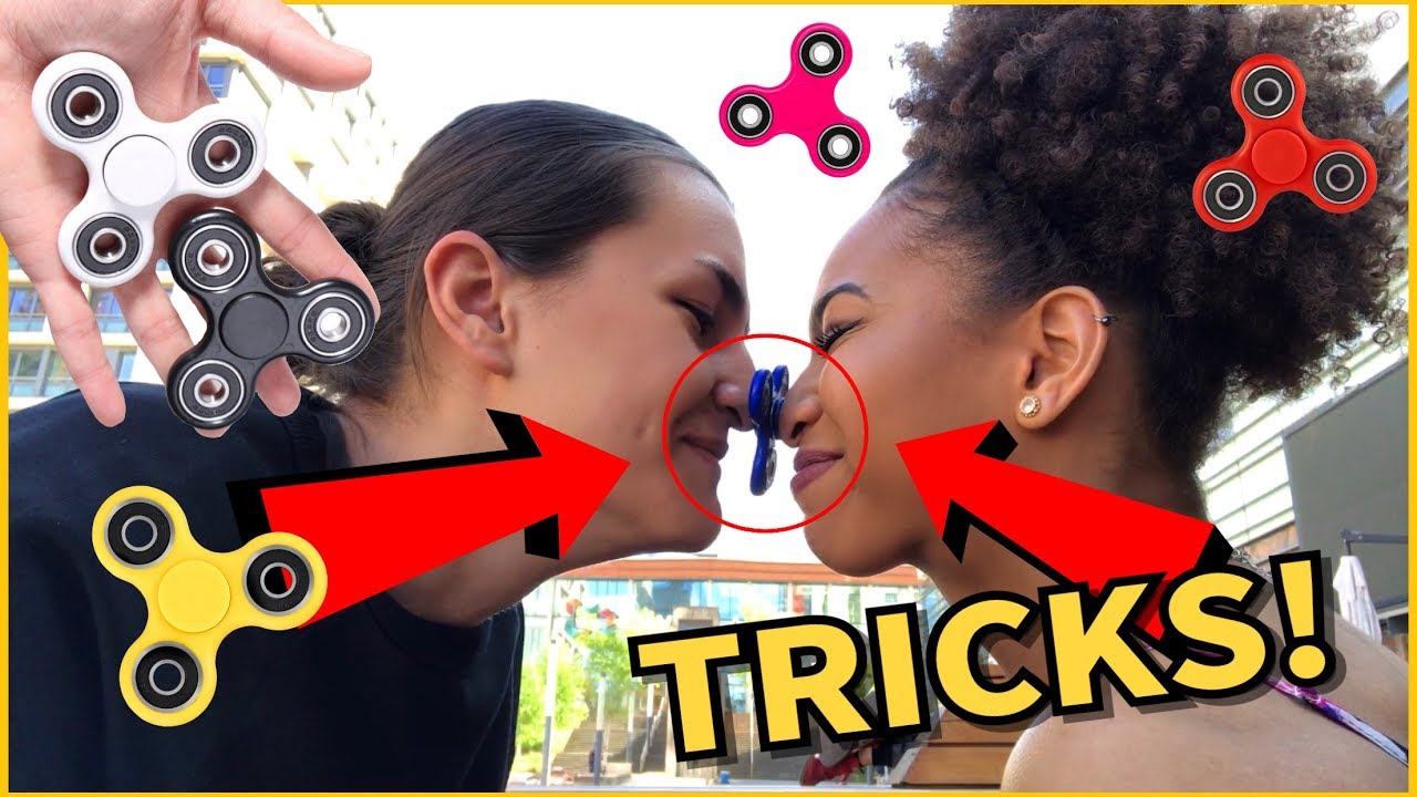FIDGET SPINNER TRICKS!!! (+ Outtakes😂) - YouTube