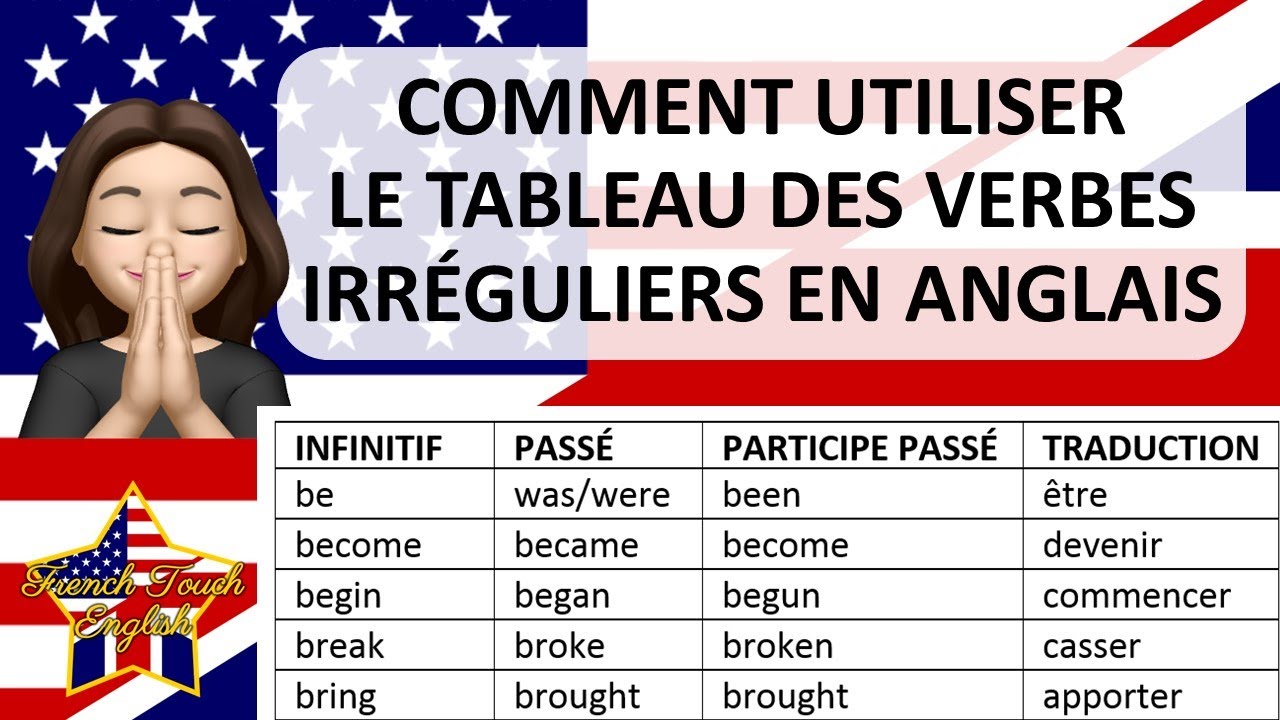 🇱🇷 🇬🇧 COMMENT UTILISER LE TABLEAU DES VERBES IRRÉGULIERS EN ANGLAIS 🔊💬 ...