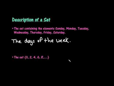 Description of Sets - YouTube