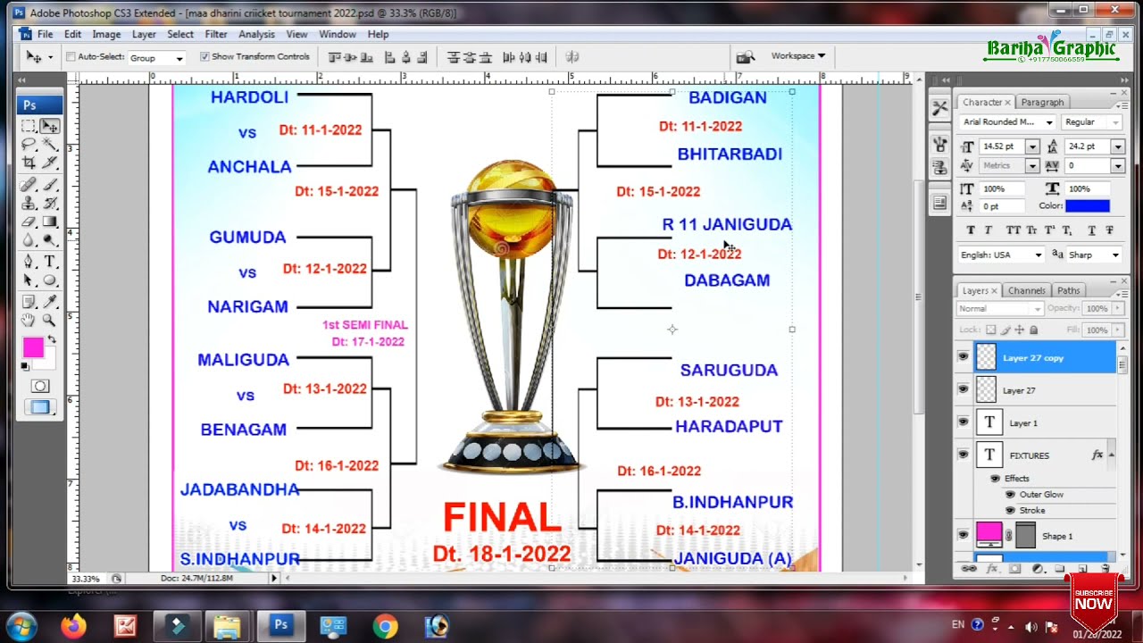 Cricket Tournament Fixtures Poster | Free Download Psd File | Bariha ...