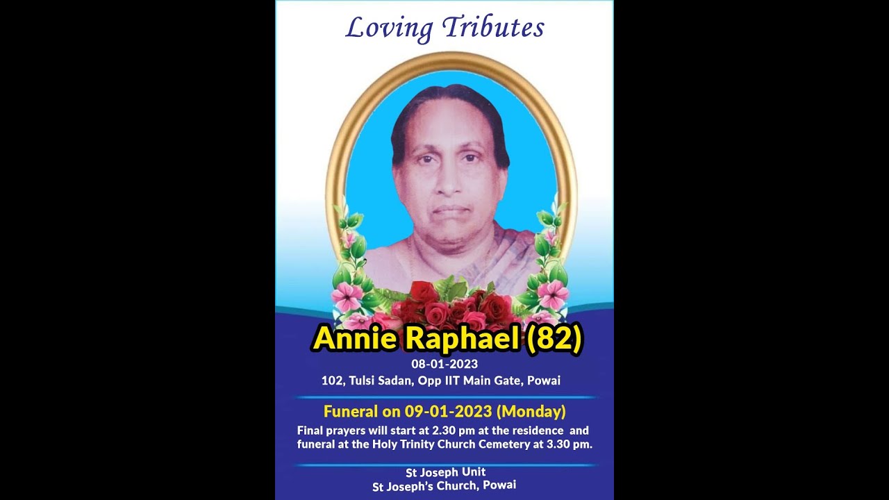 Funeral Service of Mrs. Annie Raphael. - YouTube