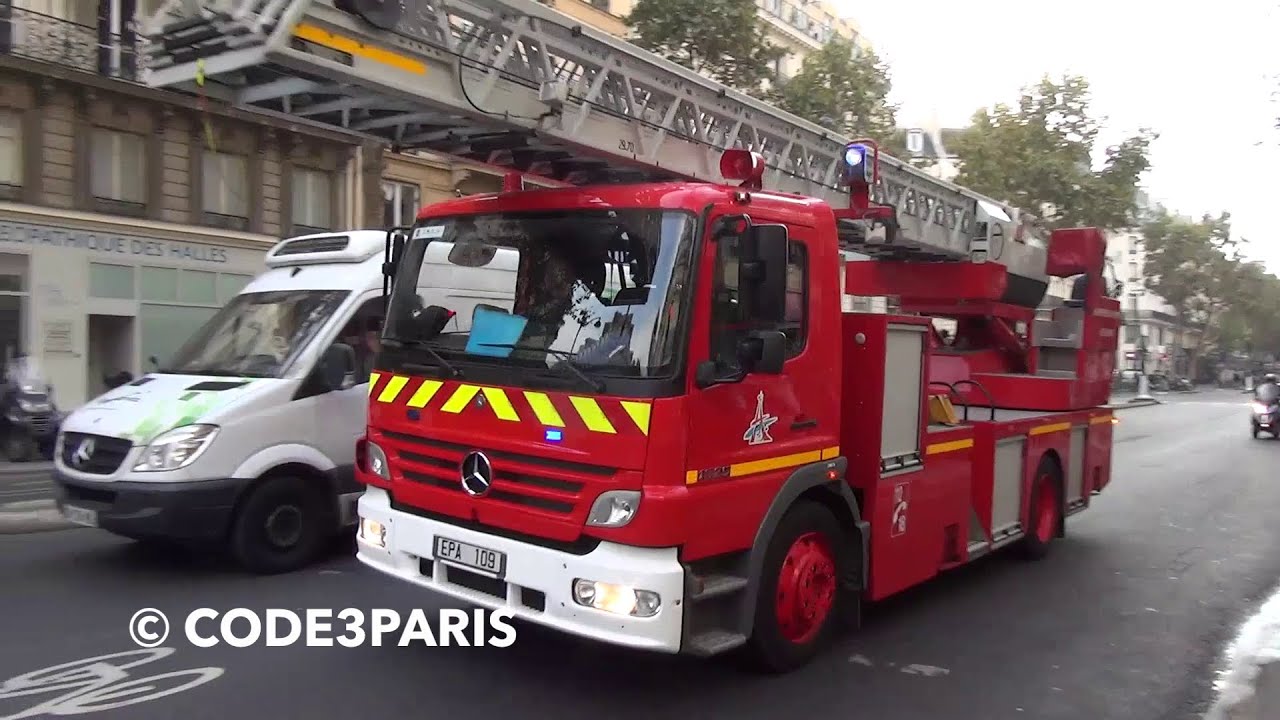 BSPP EPA 109 // Paris Fire Dept. Ladder Truck 109 - YouTube