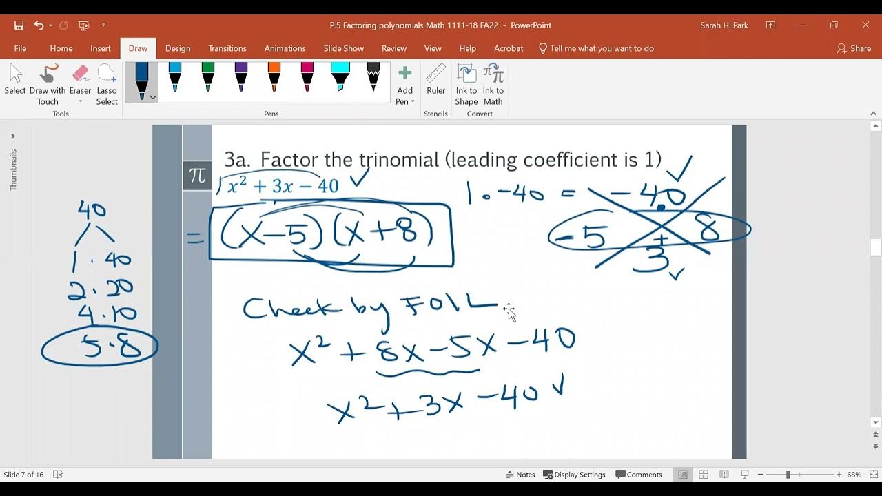 P.5 Factoring Polynomials (Math 1111 College Algebra) - YouTube