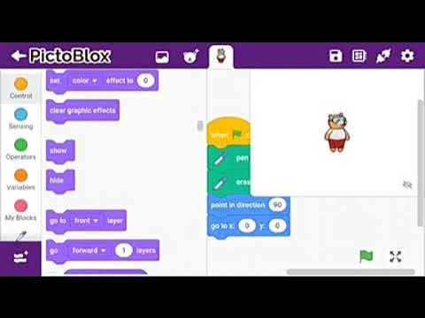 Basic tutorial how to draw a square in pictoblox - YouTube