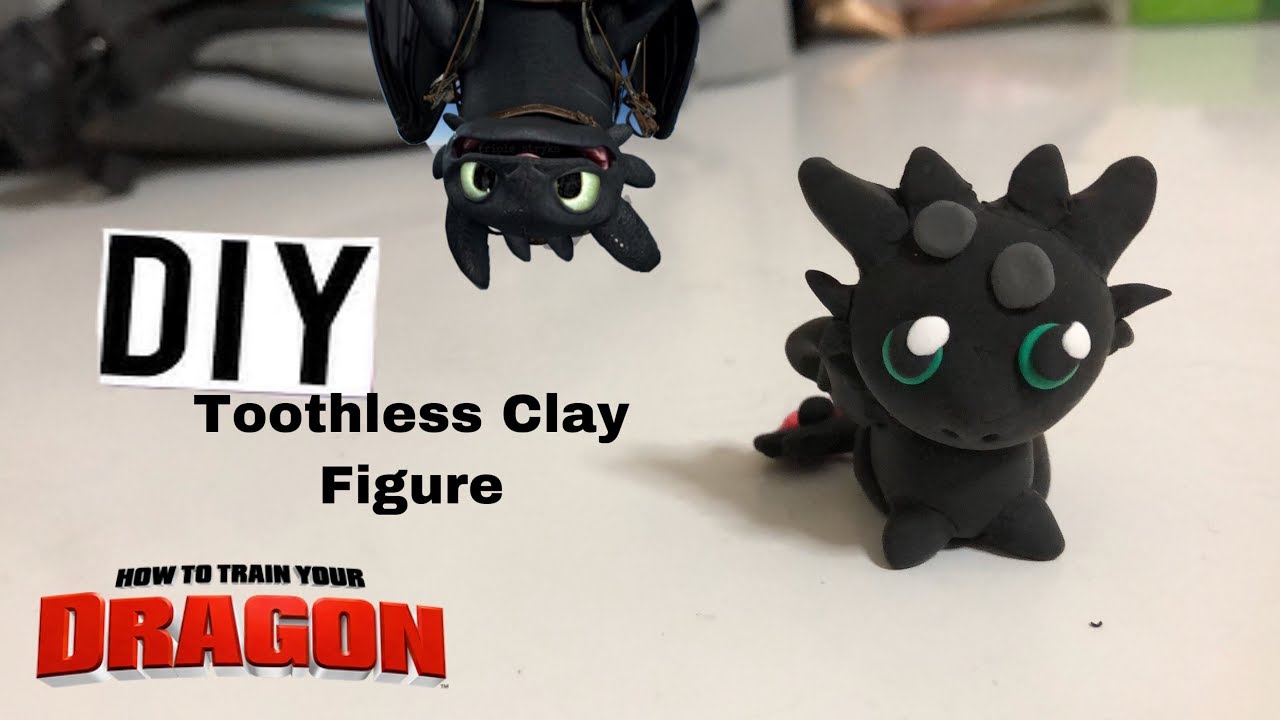 DIY HTTYD Toothless Clay Figure | How To Train Your Dragon - YouTube