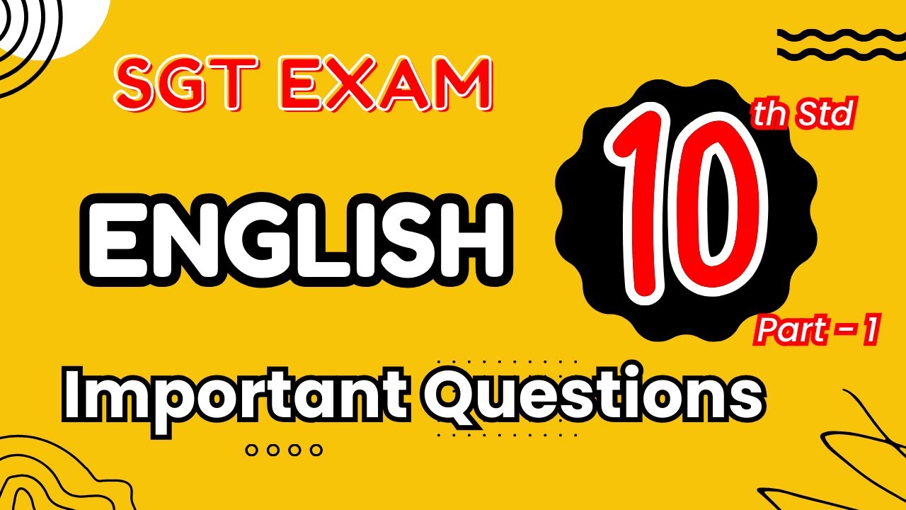 10th English | SGT Exam | Important Questions | Part - 1 | Alpha ...