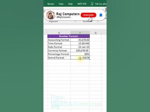 Number formatting in excel | Raj Computers |Raj sir #shorts #numberformatting #number # ...