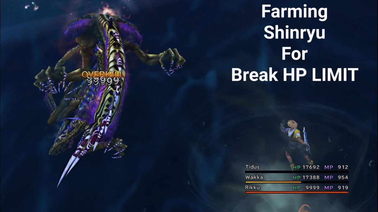 FINAL FANTASY X HD Remaster - Farming Shinryu for break hp limit items ...