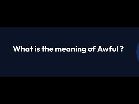 What is the meaning of Awful (Hindi and English) - YouTube