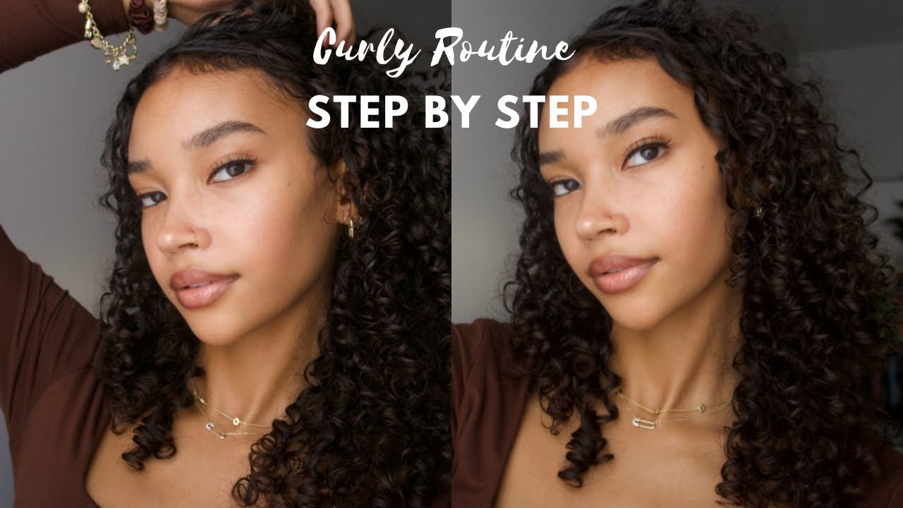 My *highly requested* tiktok viral curly hair routine! (step by step ...