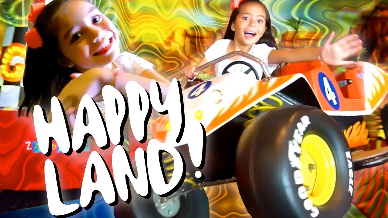 Kids play roller coaster and rides at HAPPY LAND!! | Toys and Dolls ...