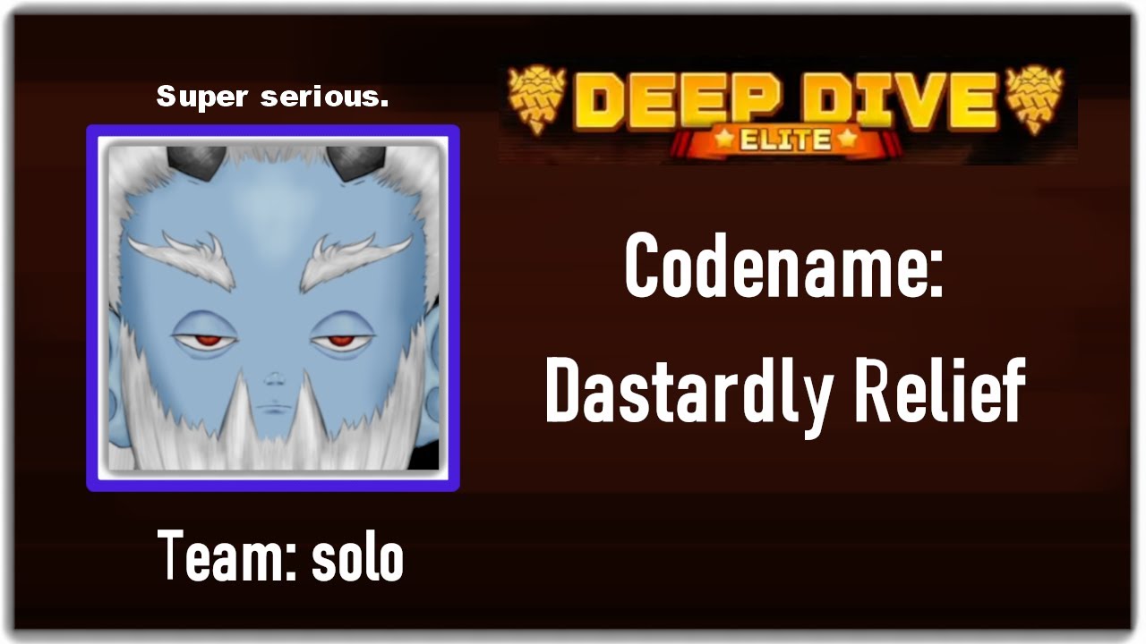 DRG Elite Deep Dive Solo - Codename: Dastardly Relief - YouTube
