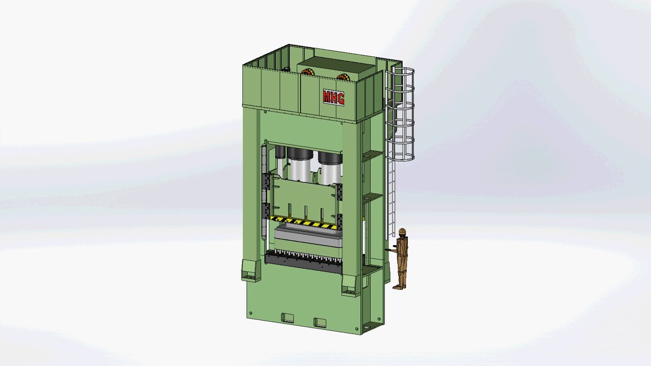 HYDRAULIC PRESS WITH TOOL. SOLIDWORKS SIMULATION 1 - YouTube
