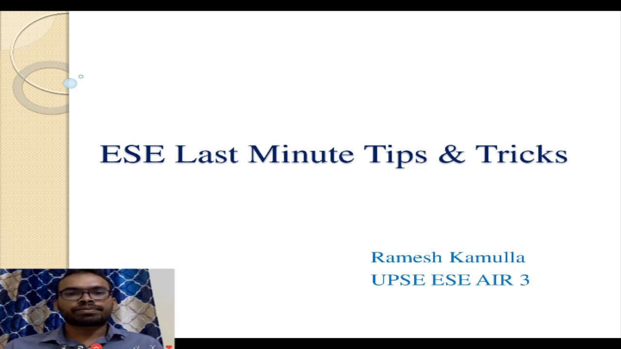 ESE Last minute tips & tricks - YouTube