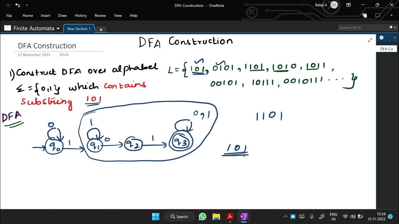 Construct DFA Which contains substring | TOC in Tamil | Automata theory | Conquer Victory - YouTube