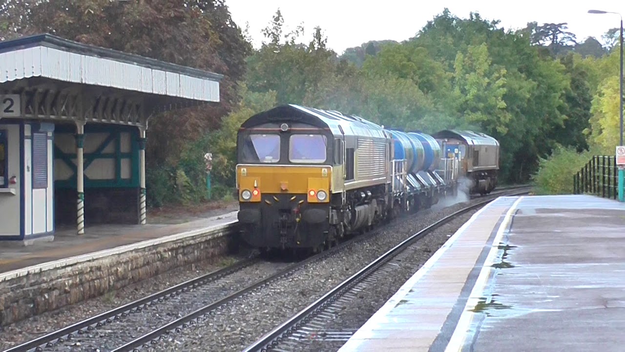Colas Rail Class 66's no's: 66849-66848 @ Chepstow {387W} 08/10/2019 ...