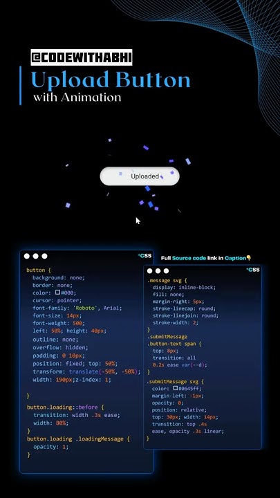 Upload Button with Animation #coding #css #shortvideo #shortsfeed #shorts #short #html5 #button ...