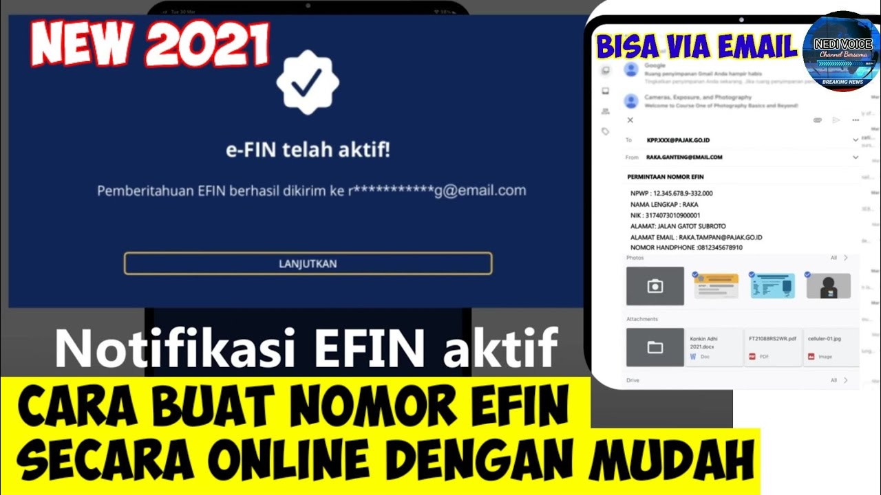 Cara buat dan aktivasi efin Secara online menggunakan hp tanpa datang ...