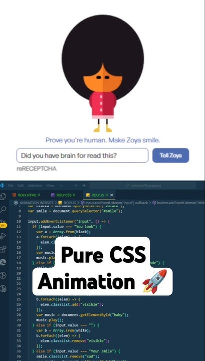 Make Zoya Smile CAPTCHA CSS Animation - YouTube