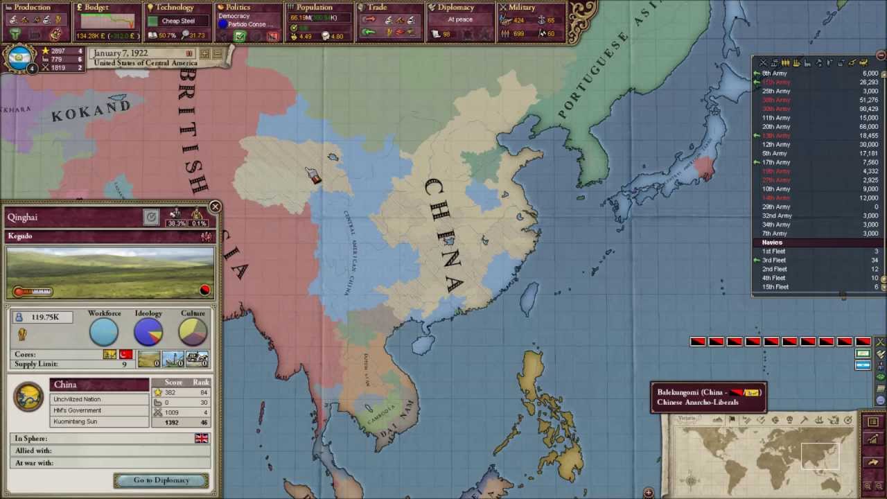 DeFlap plays Victoria 2 - Part 33: The divide of China - YouTube