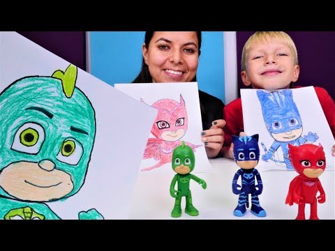 Çocuk videosu. PJ Maskeliler boyama.