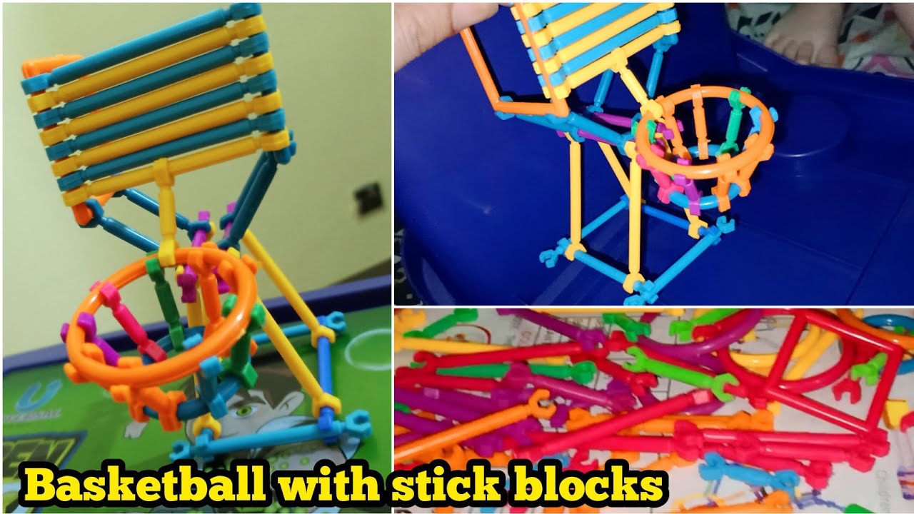 Stick blocks || Blocks || How to make basketball stand - YouTube