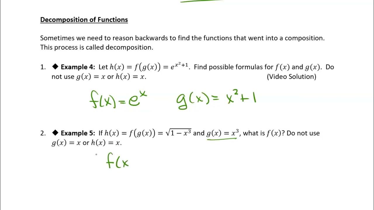 4.4 Composite Functions Revisited: Examples 4 and 5 - YouTube