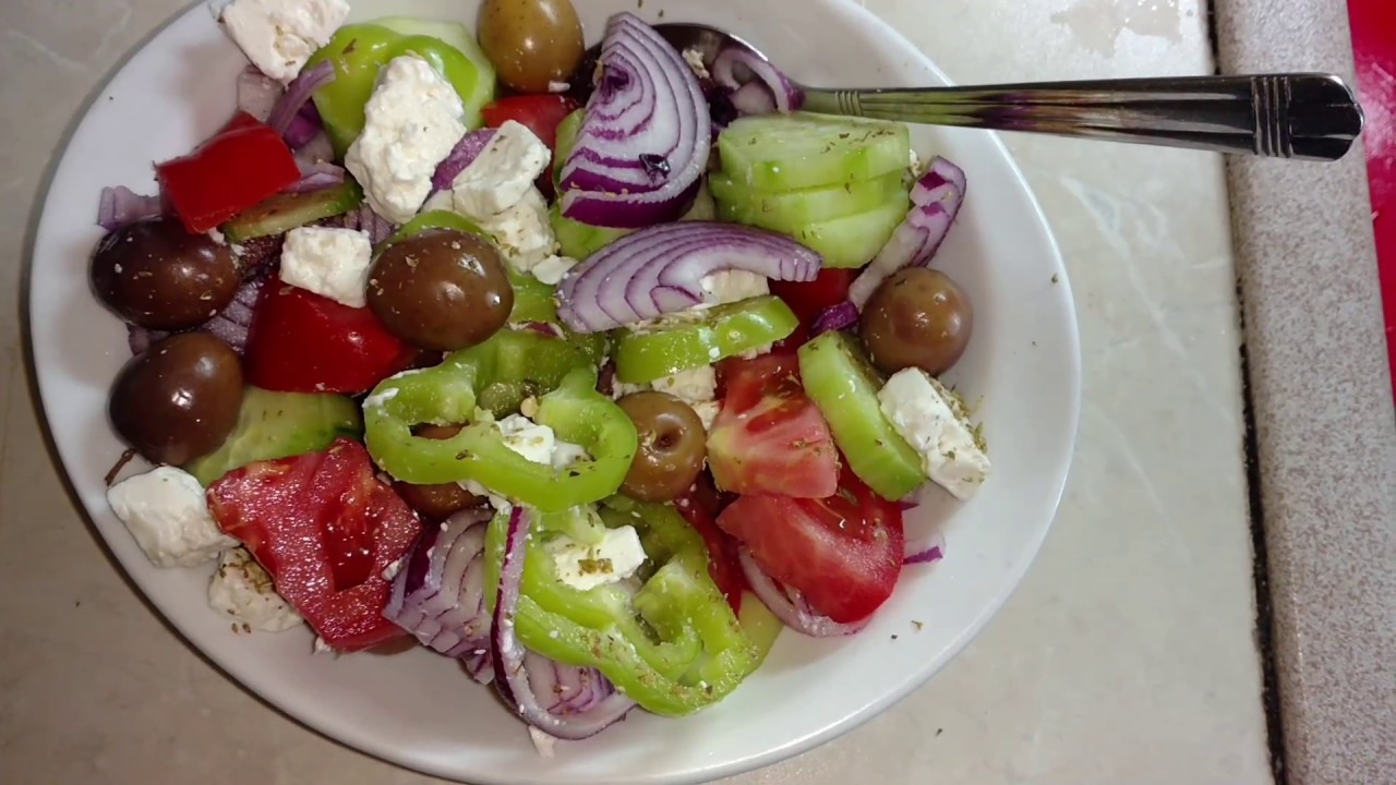 The Making Of Greek salad Recipe - Χωριατικη Σαλατα - YouTube