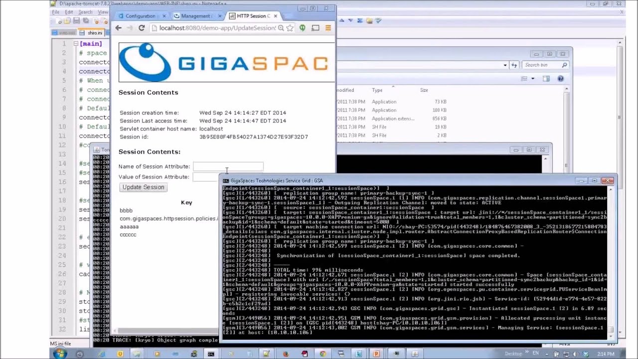 HTTP Session Sharing with GigaSpaces XAP - Demo - YouTube