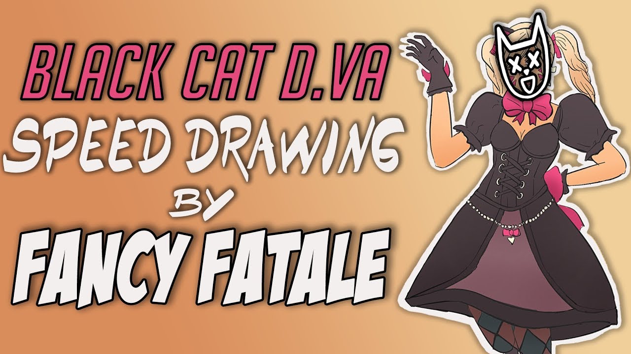 Black Cat Diva Speed Drawing - YouTube