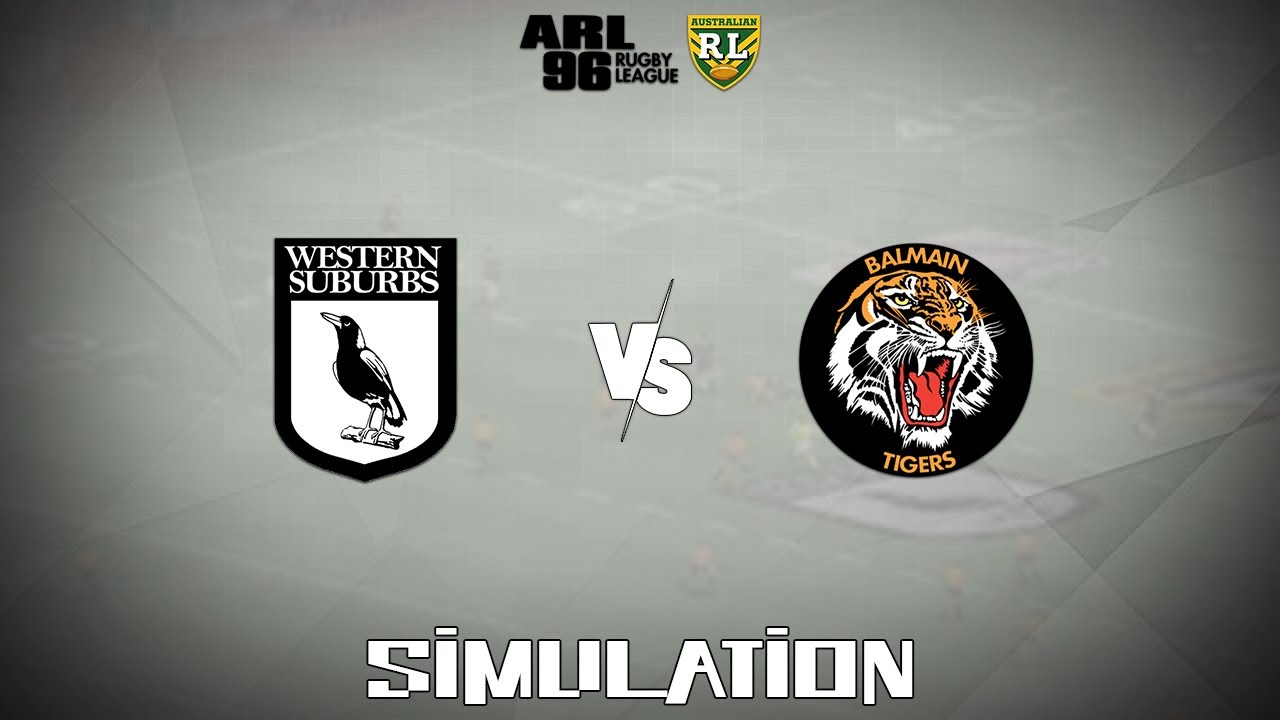 ARL 96 (1996) - Western Suburbs Magpies vs Balmain Tigers [Gameplay ...