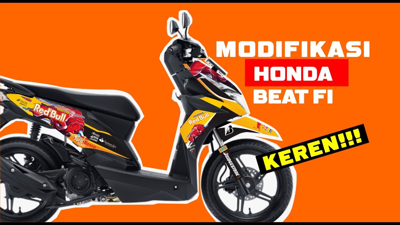 Modifikasi Honda Beat Fi 2019 Desain RedBull Full - YouTube