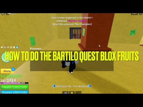How to do the bartilo quest blox fruits - YouTube
