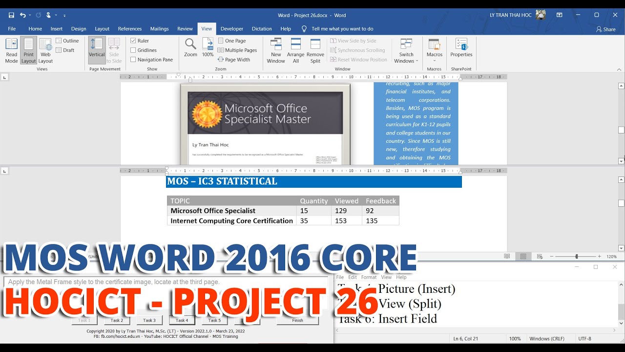 MOS Word 2016 - Project 26 - YouTube